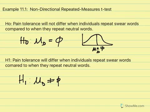 Chapter 11 Part 2: Non Directional t Test For Two Related Samples