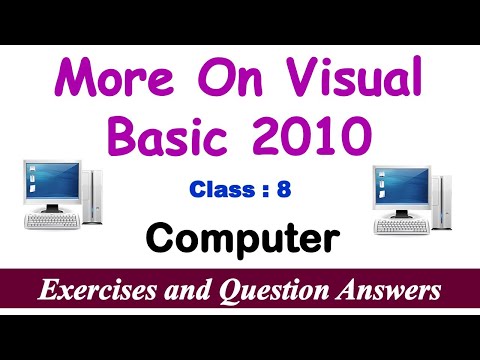 More On Visual Basic 2010 | Lesson EXERCISES | Class – 8 Computer ...
