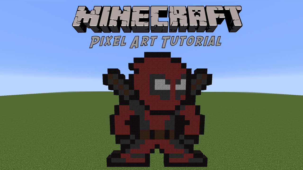 Minecraft Pixel Art Tutorial: Deadpool 8Bit