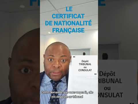 Certificat de nationalité française