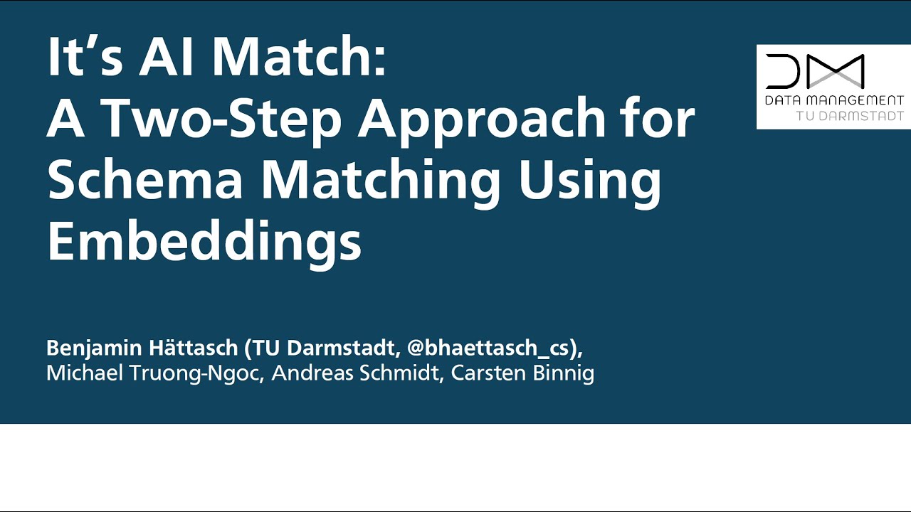 It’s AI Match: A Two-Step Approach for Schema Matching Using Embeddings (AIDB'20)