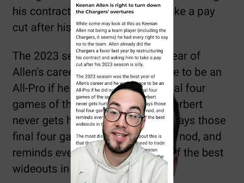 Keenan Allen “Bears Down” about his contract