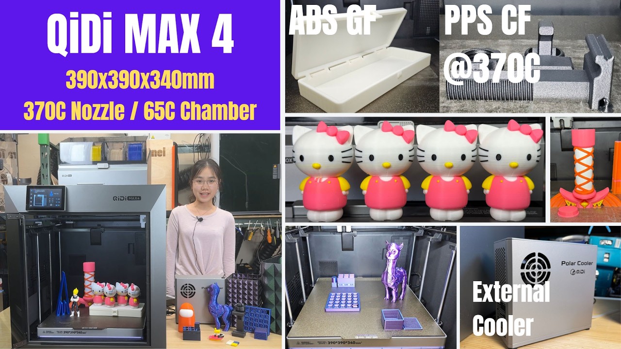 QiDi Max 4 3D Printer Review – 390×390×340mm, 370°C Nozzle, 65°C Chamber for Engineering Filaments