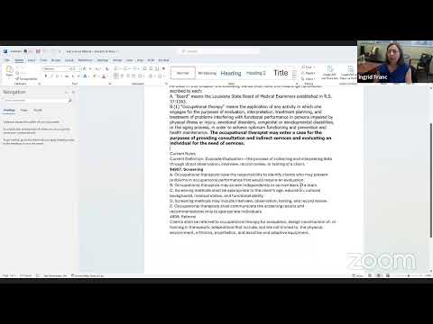 Occupational Therapy Advisory Committee