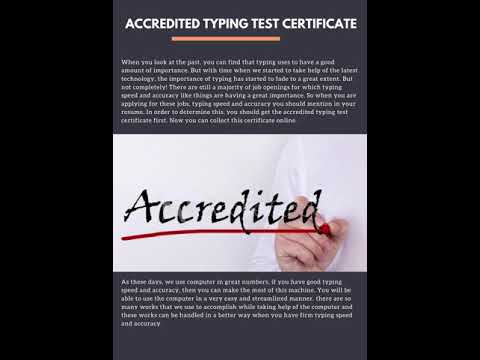 Accredited Typing Test Certificate can Ensure a Good Employment for You ...