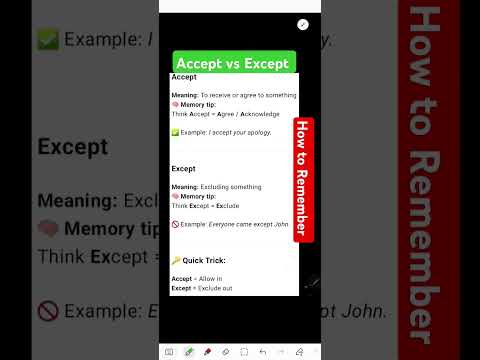 Accept vs Except||Learning English||Difference #english