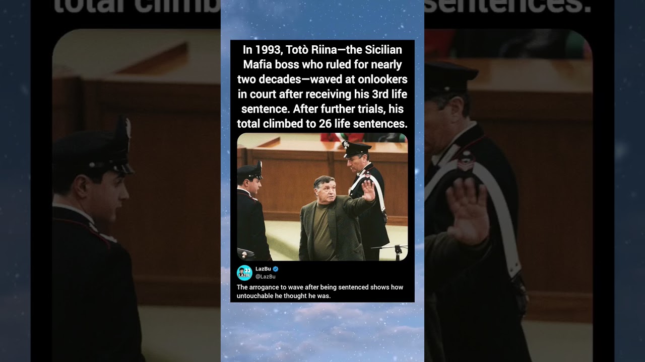 In 1993, Totò Riina-the Sicilian Mafia boss who ruled for nearly two decades-waved at onlookers in