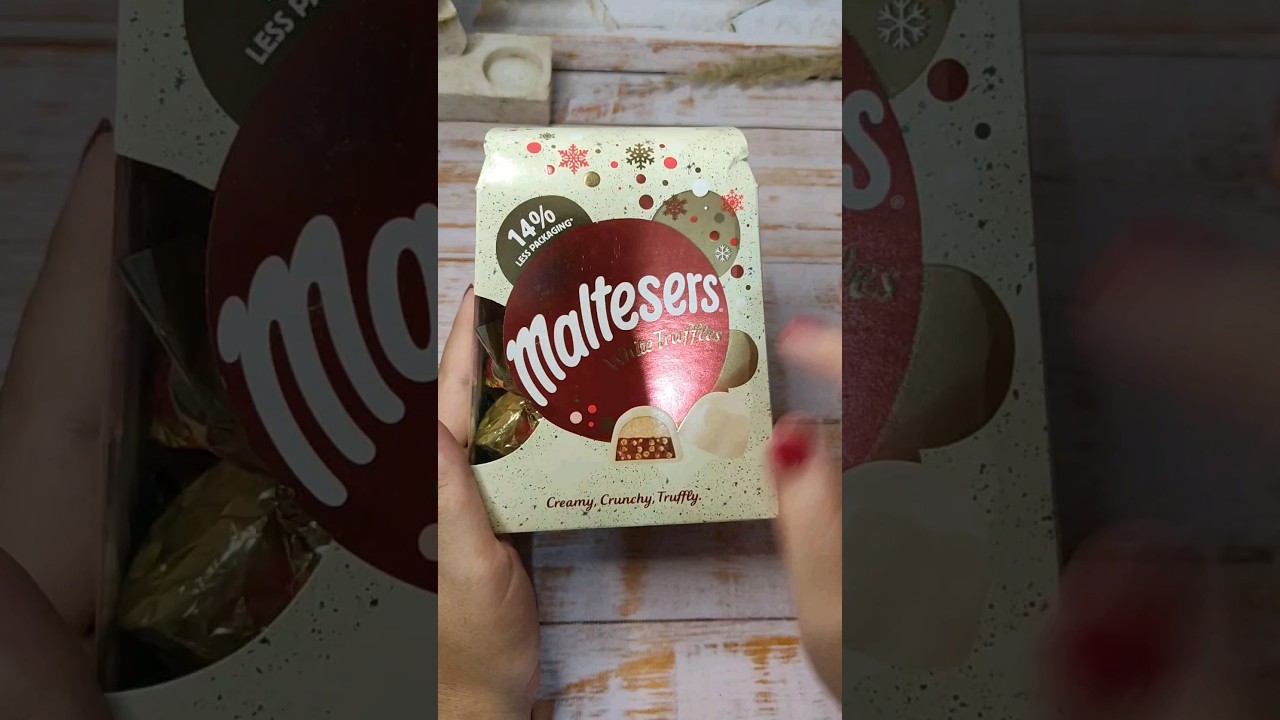unboxing maltesers white truffles #asmr #satisfying #chocolate #usa #shorts