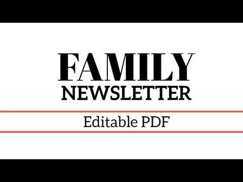 Family Newsletter Template: Printable, Fillable PDF.