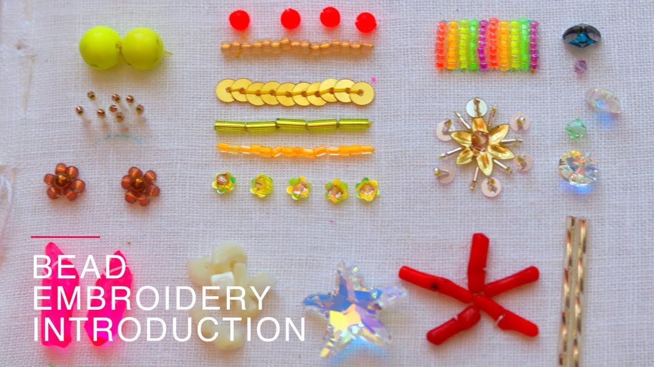 Beads embroidery Basic stitches I Introduction to Hand embroidery  bead tutorial PART 6