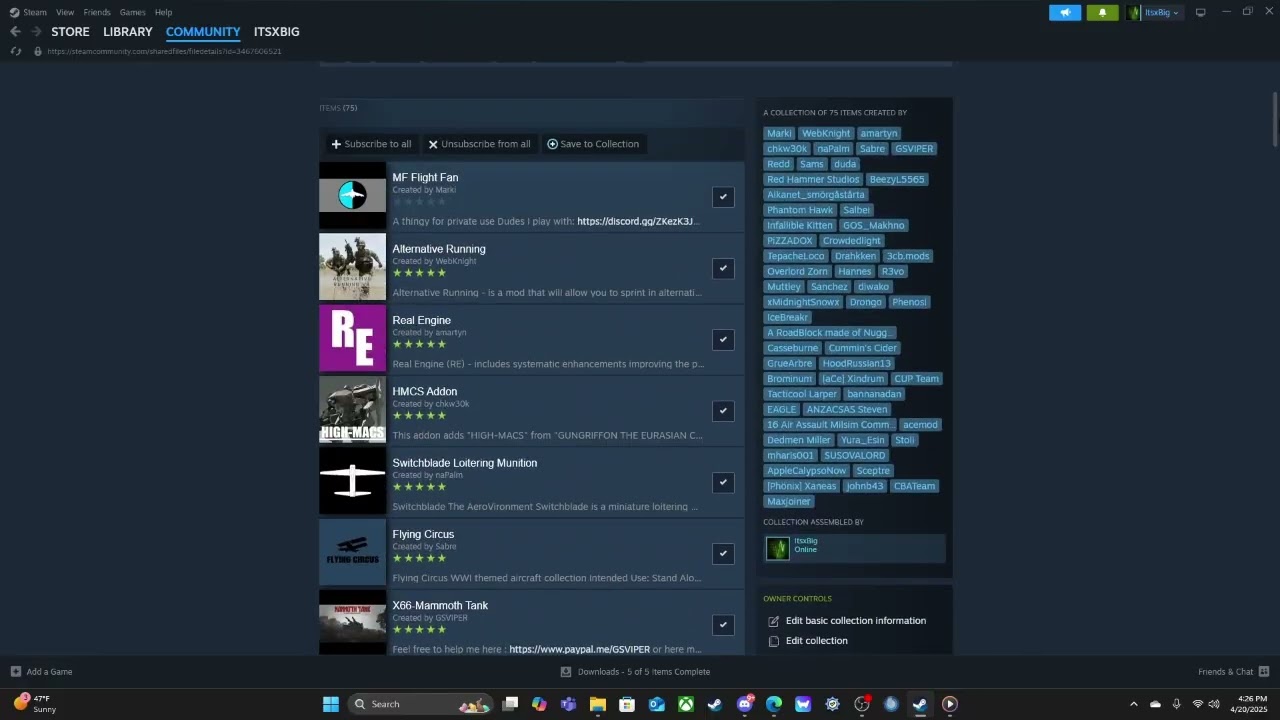 Arma 3 Collection Creation