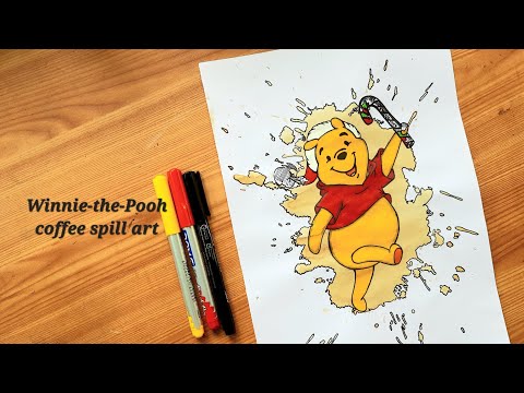 coffee spill art / winnie the pooh drawing #winniethepooh #cartoon
