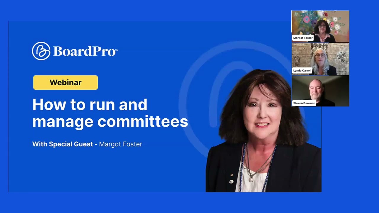Webinar -  How to run and manage committees