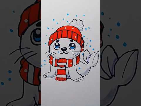 How to draw a cute seal #drawing #seal
