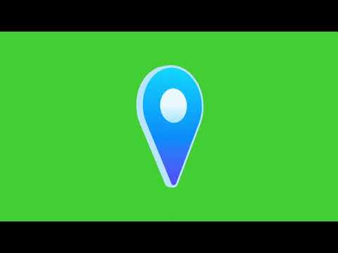 Blue Gradient Location 3D Pin Rotating Icon on Green Screen Background | HD | FREE DOWNLOAD