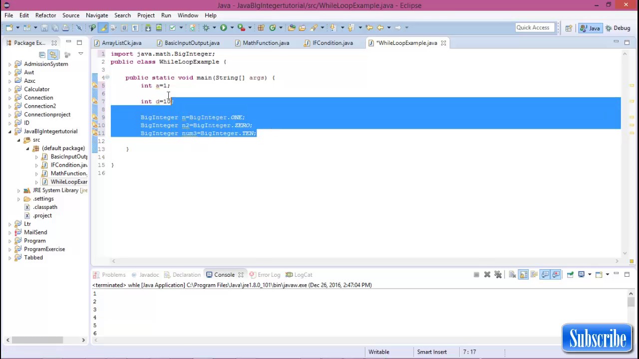 Java BigInteger #4 While loop in java BigInteger