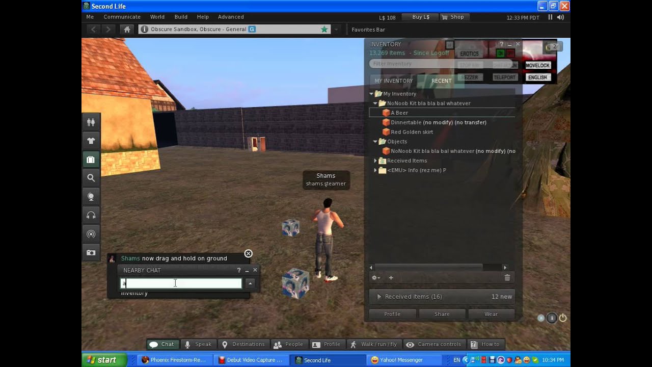 how to unpack boxed item in second life using SL Viewer.