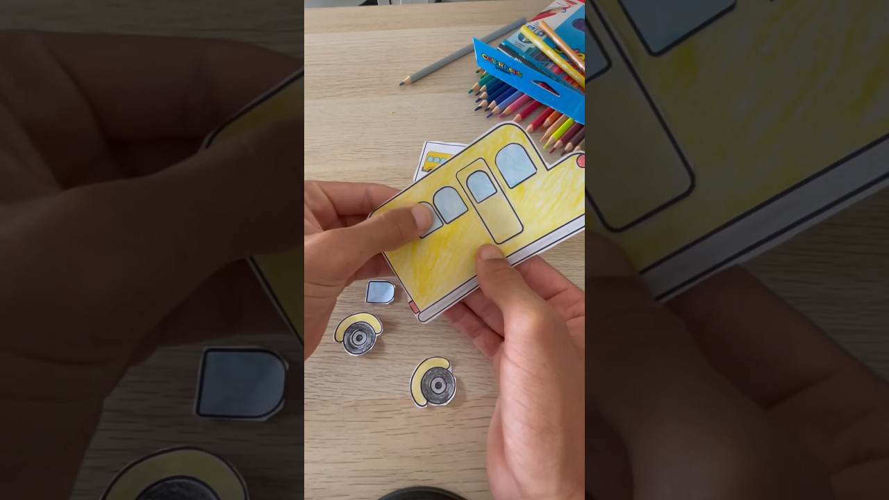 School Bus Paper Craft | Color, Cut & Glue | Fine Motor Skills For Kids | #papercraft #backtoschool