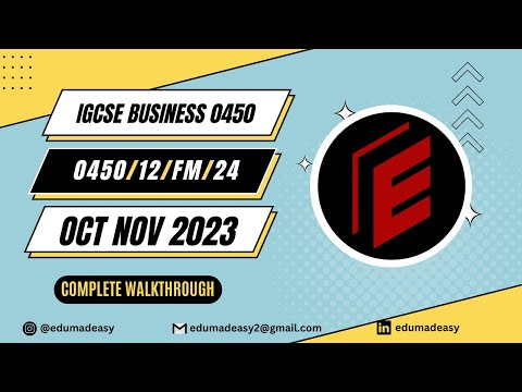 0450/12/ON/23 | Paper 12 | Oct Nov 2023 | IGCSE Business Studies | edumadeasy