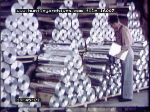 Aluminium production in the U.S. in the 1950's. Archive film 16007