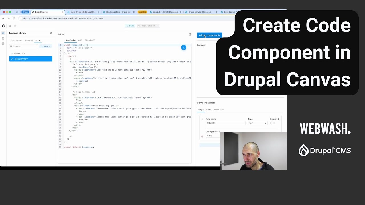 Create Code Component in Drupal Canvas