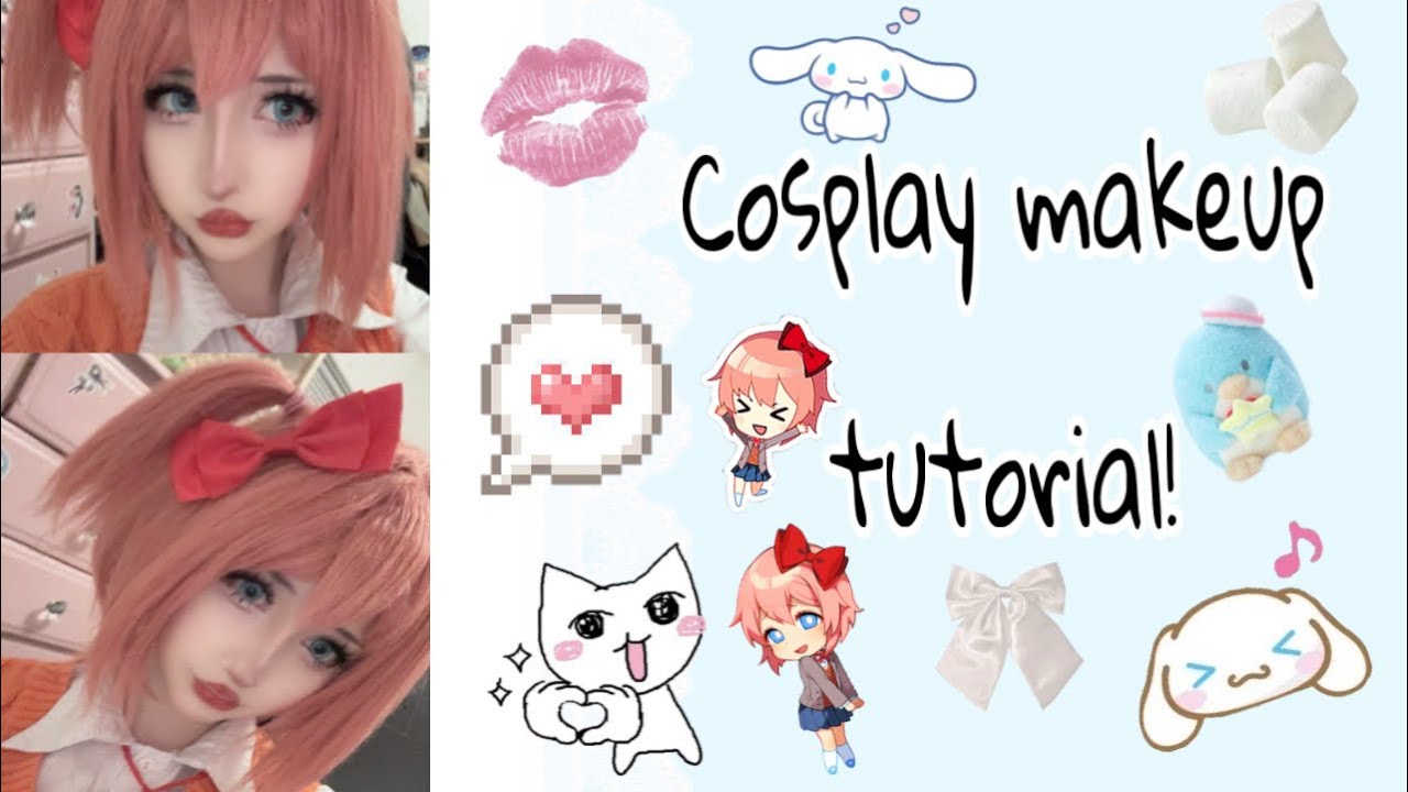Cosplay makeup tutorial!! (Sayori DDLC edition🍪)
