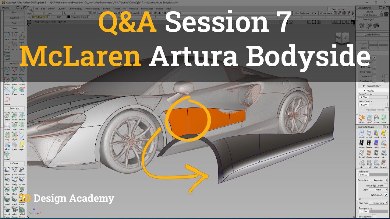 Autodesk Alias Tutorials I Q&A Session 7 - McLaren Artura Bodyside