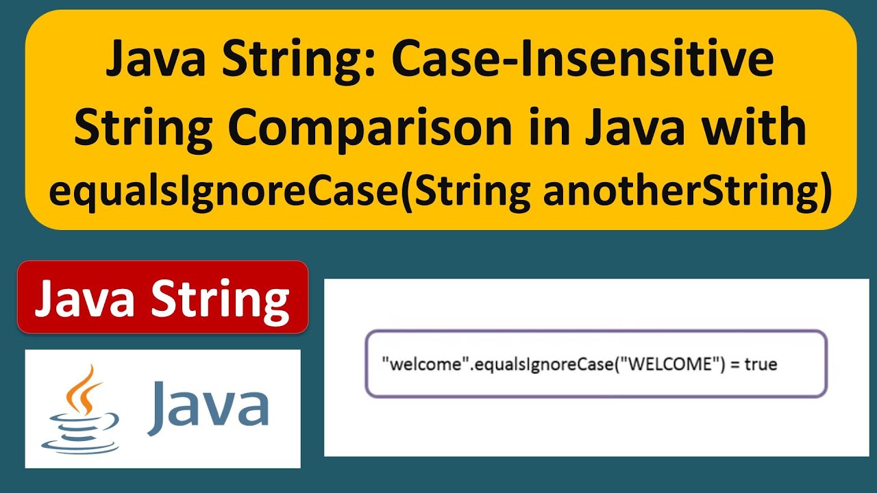 Java String: Case-Insensitive String Comparison in Java with equalsIgnoreCase(String anotherString)