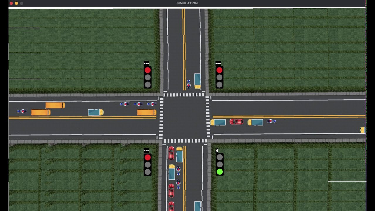 Traffic Intersection Simulation using Pygame (Part 1)
