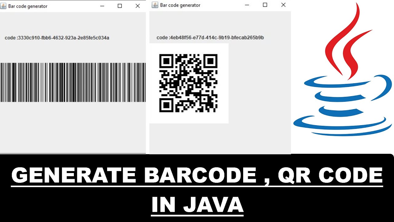 Generate bar code and QR code in Java easy tutorial | Java tutorials | Java bar code full tutorial