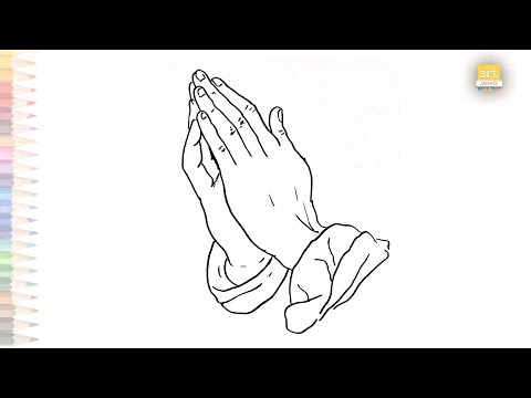 Prayer hands drawing with sketch pen 02 | How to draw Prayer hands step by step | hands drawing art