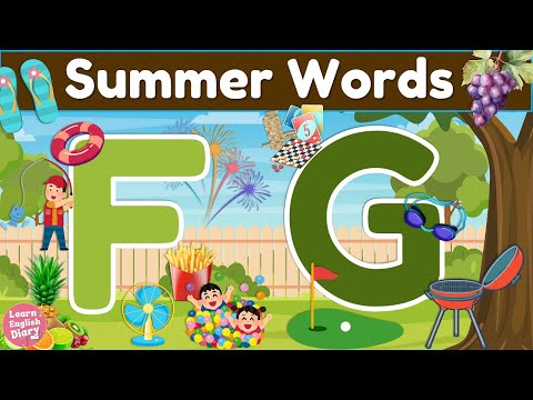 Alphabet Letters for Kids | Letter F and G Flashcards | Summer Vocabulary