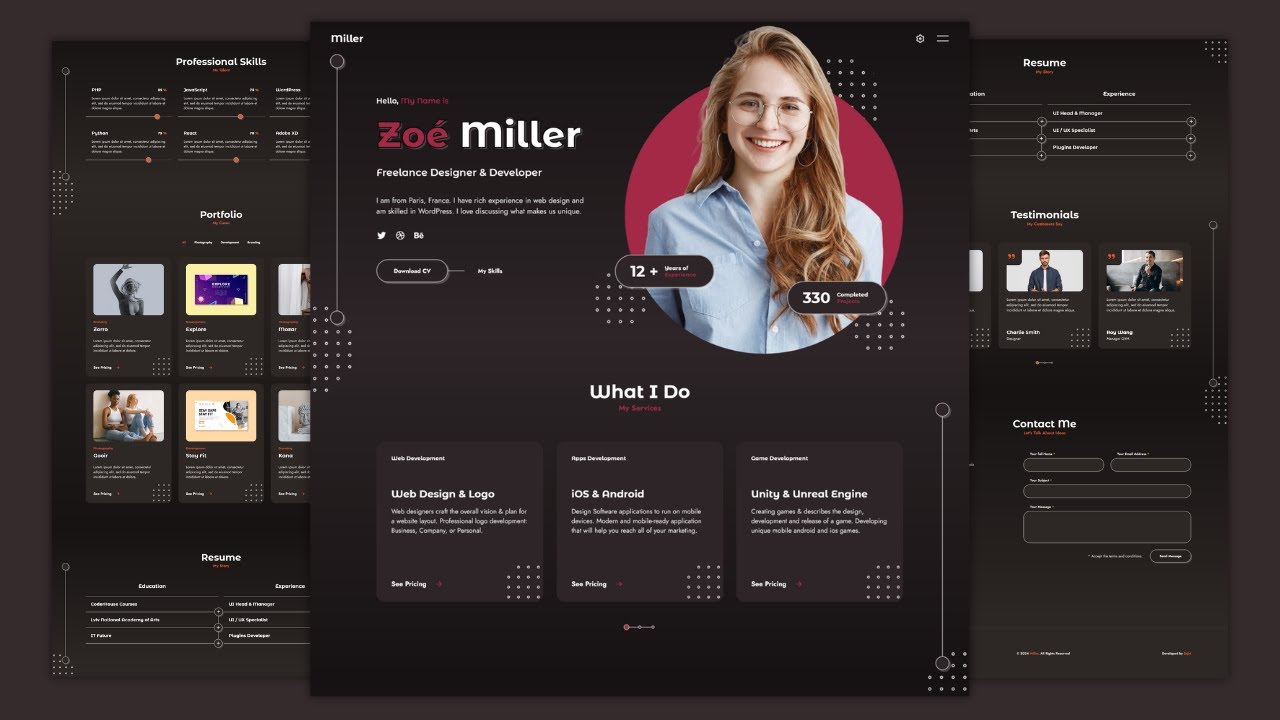 Build a Responsive Personal Portfolio Website Using HTML CSS & JavaScript | Step-by-Step Tutorial