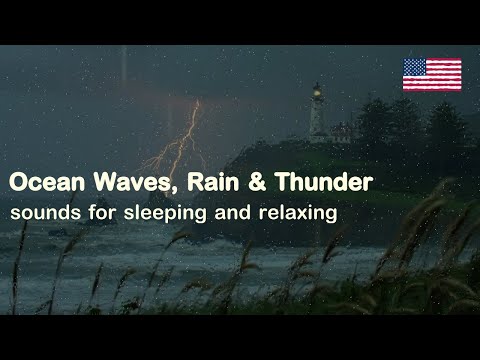 🌊 Ocean Waves, Rain & Thunderstorm for Sleeping – Oregon Coast Ambience