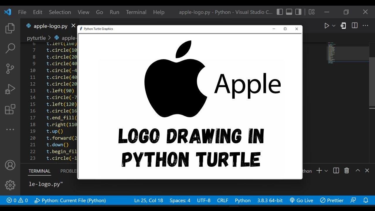APPLE Logo Drawing Using Python Turtle | Python Turtle Graphics | Python Animation | iPhone| @Apple