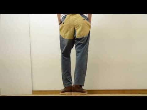go slow caravan(ゴースローキャラバン) ウエストリブ デニム サルエルパンツ ユーズドウォッシュ デニムパンツ スウェット クライミング アウトドア 370214