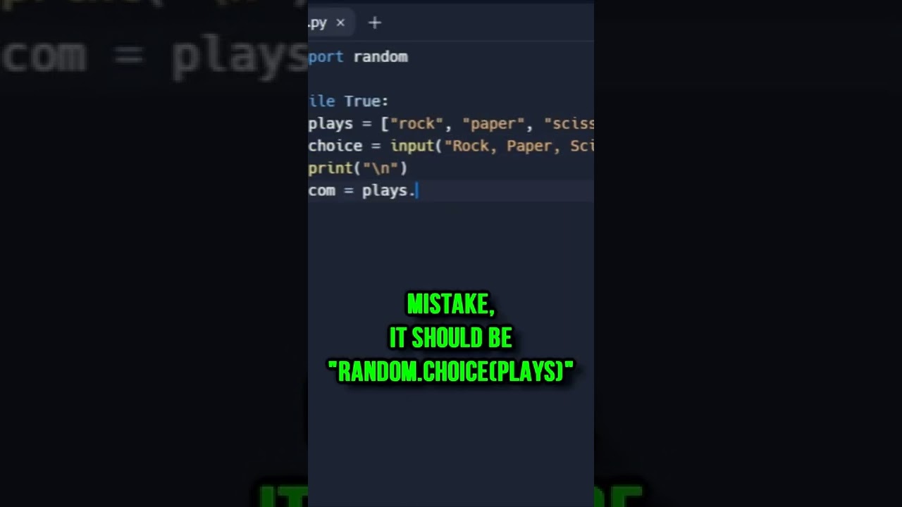 Rock Paper Scissors in Python #shorts #python #pythonprojects