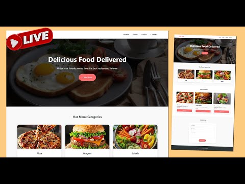 LIVE: Build a Food Ordering Website with HTML & CSS 🍔 | Beginner-Friendly Frontend Project