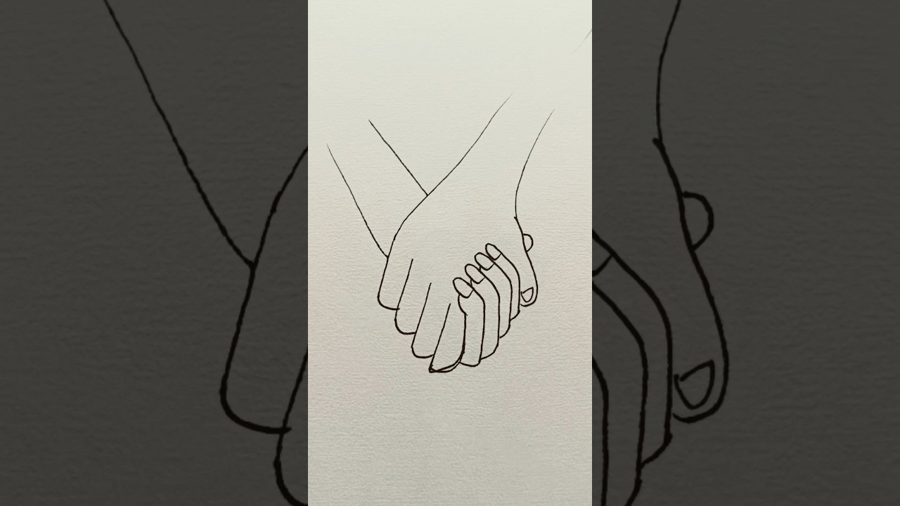 Couple Hands Together Drawing 😀 #art #drawing #viralvideo