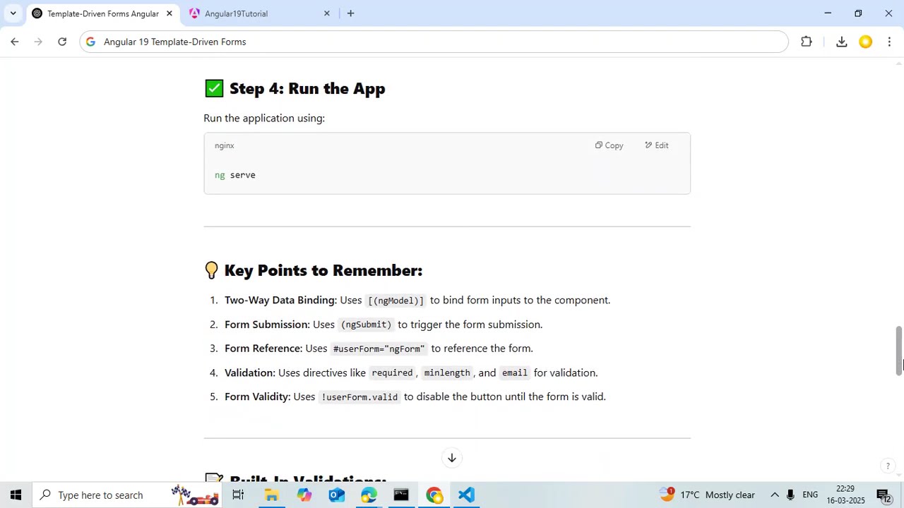Angular 19 Tutorial #39:  Template-Driven Forms in Angular 19 | Complete Guide with Examples