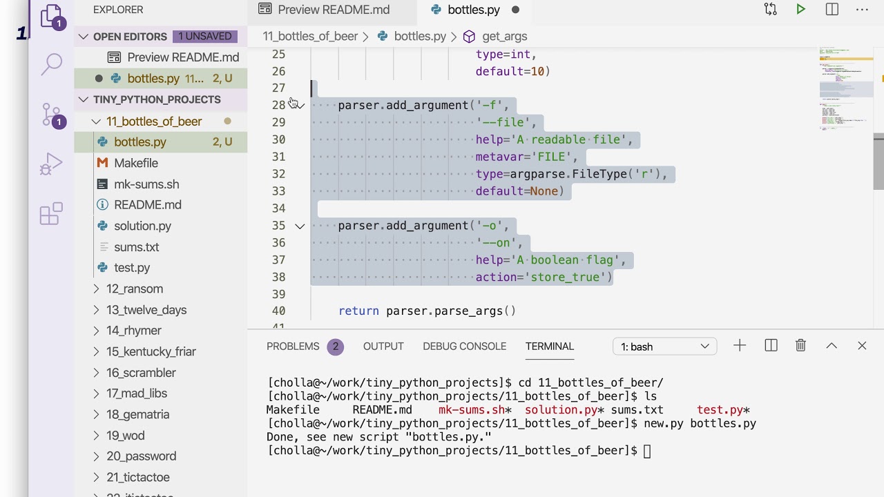 Tiny Python Projects: Ch 11 Pt 4 (Getting started)