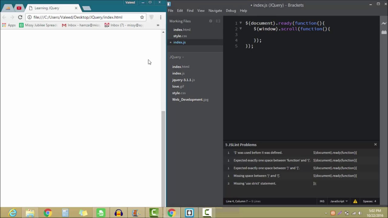 15  JQuery Scroll event (Complete JQuery And JQuery UI Course For Beginner)