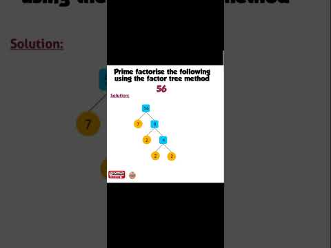 Prime factorise the following using the factor tree method 56 | Maths Solution | shorts