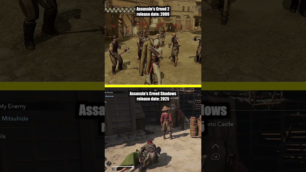 These Two Ubisoft Games Are 16 Years Apart #assassinscreedshadows #acshadows #assassinscreed