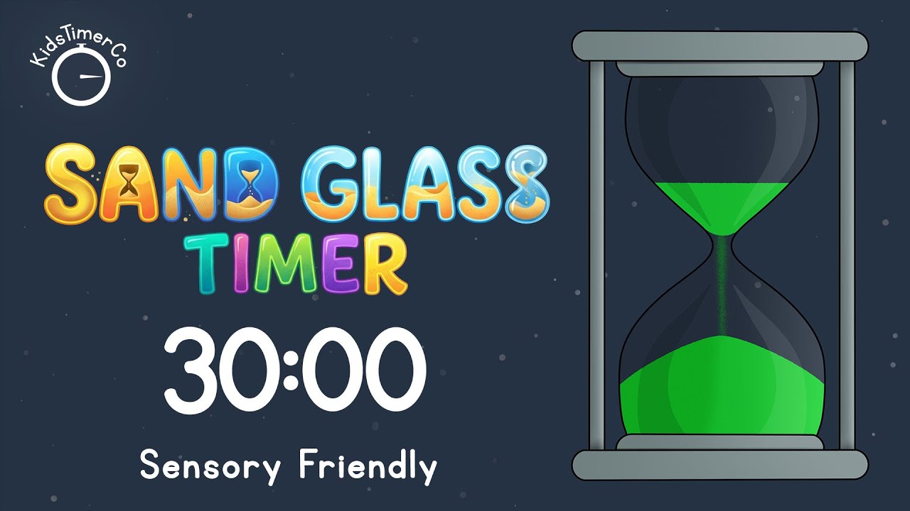  30 Minute Sand Glass Timer - Kids Sensory Friendly Visual Timer