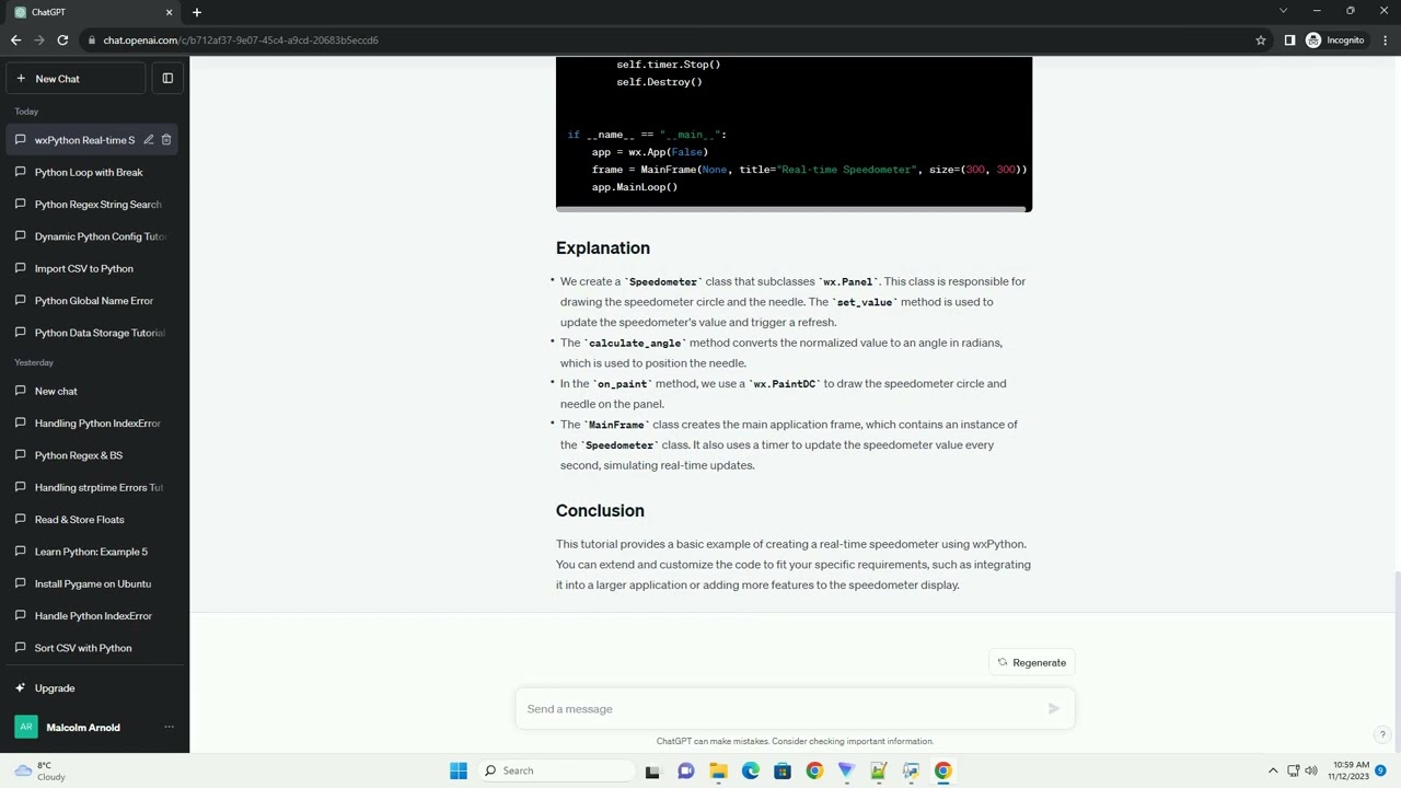 wxPython speedmeter realtime update