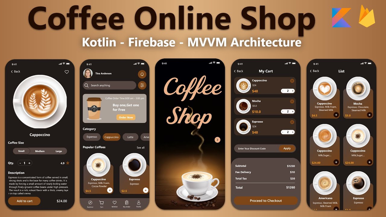 Build a Coffee Shop app with Kotlin & Firebase in Android Studio Project