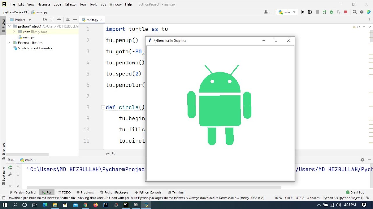 Android  Logo Design by Python Programming using Turtle Library || Python program