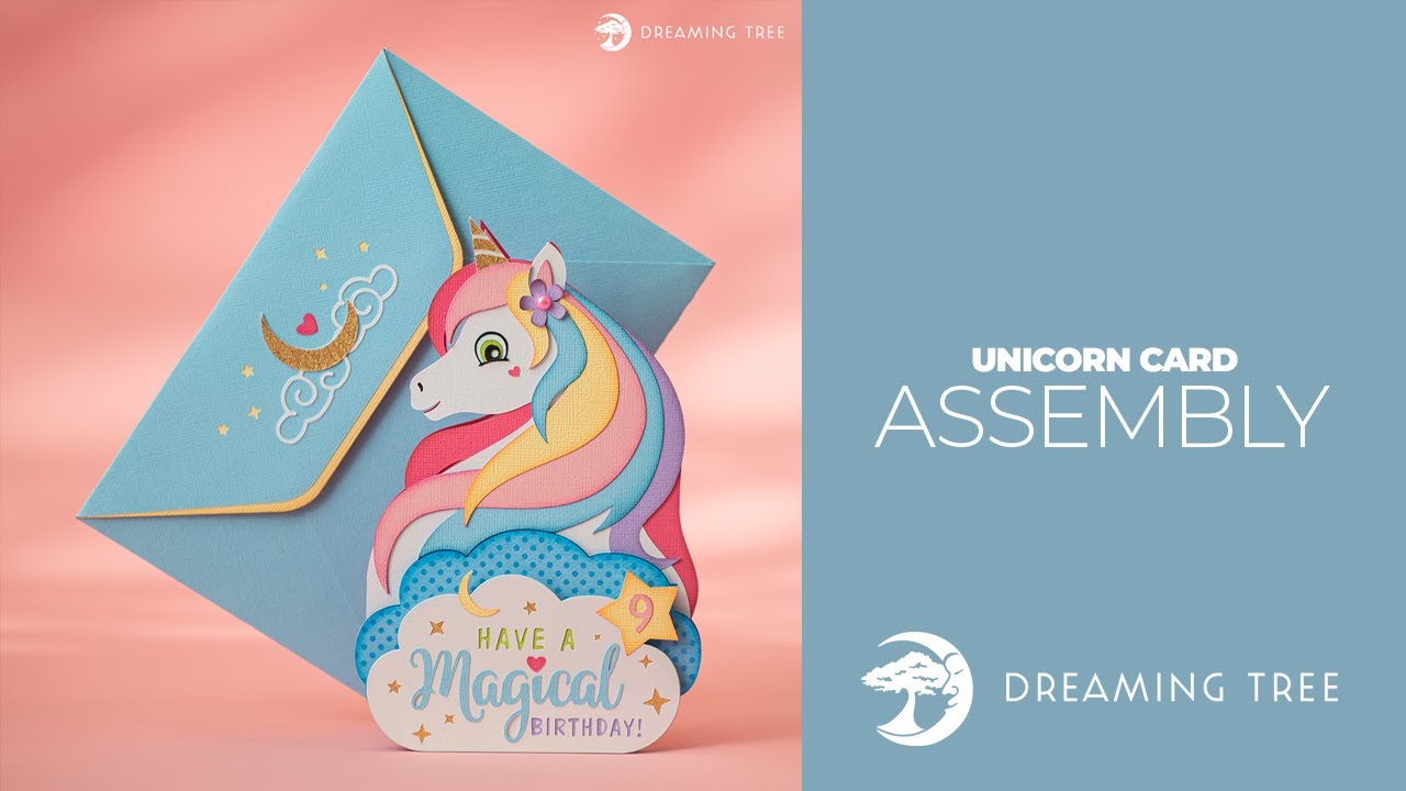 SVG File - Unicorn Card - Assembly Tutorial (For Cricut, Silhouette, and ScanNCut)