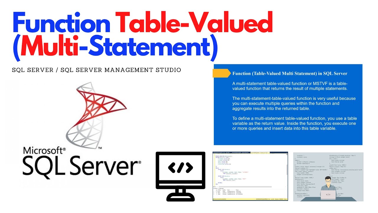 Function (Table-Valued Multi-Statement) - SQL Server Management Studio - Tutorial #ezettutorial